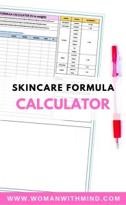 Skincare Formula Calculator — Woman With Mind